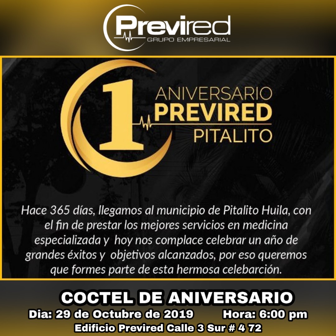 Primer aniversario Previred Pitalito - Previred Colombia